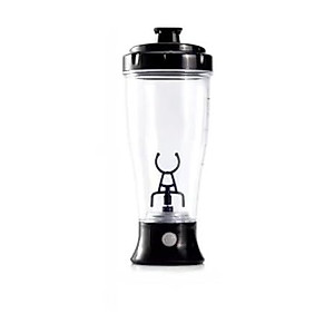 Electric Protein Shaker, Blender Bottle for gym or preworkout, Shaker Water Bottle with Action-Rod Wire Mixer, drink mixer, Shaker Bottles for Protein Mixes With Storage 16oz (black)
