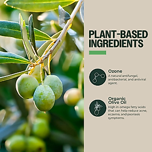 Pur O3 Fully Ozonated Olive Oil - Pure, Natural, Organic Ozonated Oil - Olive Oil Skin Care from Ozonated Oil, Oxygenated Olive Oil - Ozone Oil in a Glass Jar, 2 oz