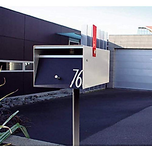 Rural Zincalume Modern Design Mailbox Letterbox (No Lock w/Flag) (Blue)