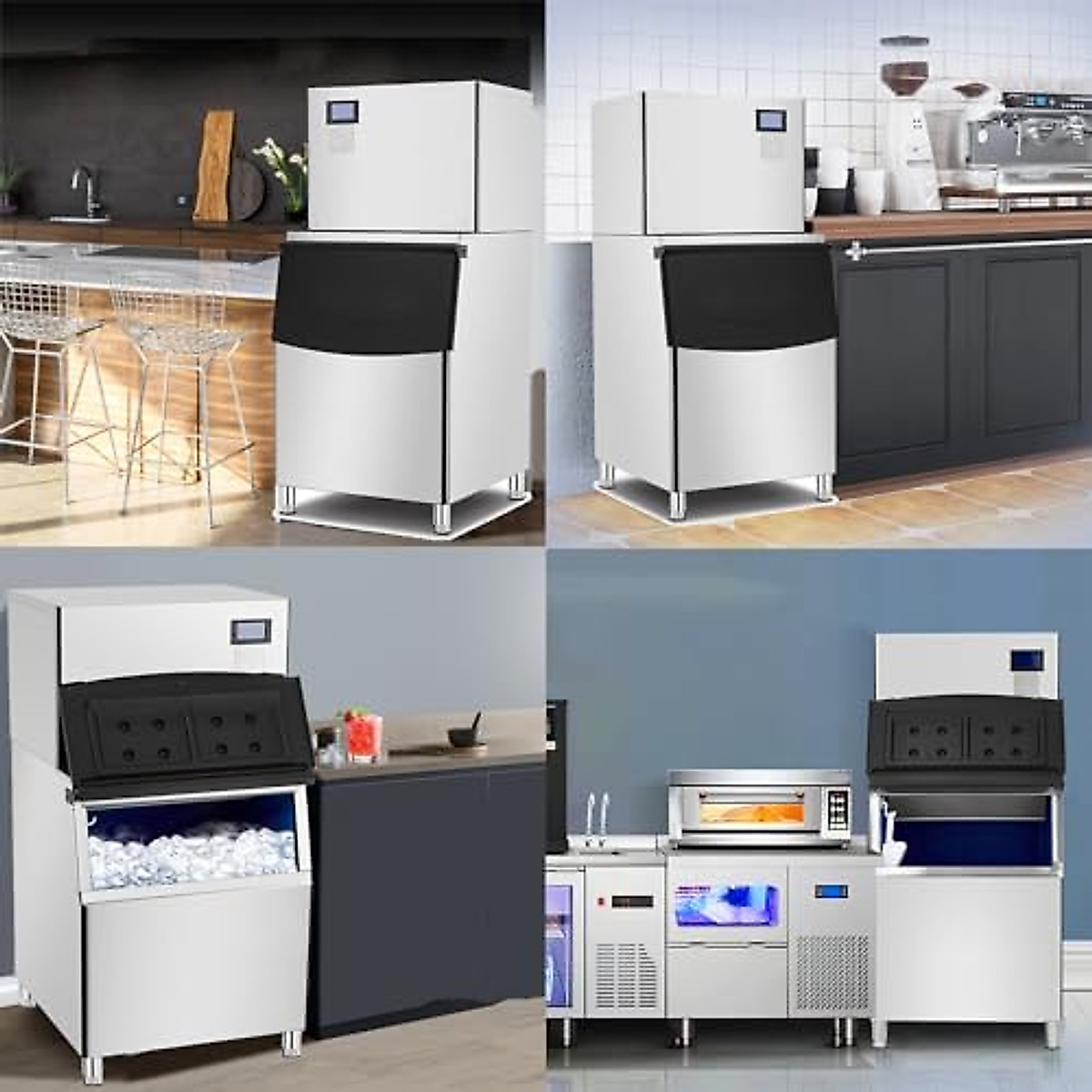 Zstar 560LBS/24H Commercial Ice Maker Machine, Freestanding Large Ice Maker w/ 350LBS Ice Storage, Adjustable Ice Cube, Self-Cleaning, Stainless Steel Industrial ice Machine Commercial for Restaurant