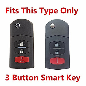 Rpkey Silicone Keyless Entry Remote Control Key Fob Cover Case protector Replacement Fit For Mazda 2 3 5 6 CX-5 CX-7 CX-9 RX-8 MX-5 Miata BGBX1T478SKE125-01 662F-SKE12501 SKE12501 KPU41788