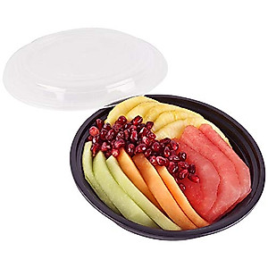 30-Pack meal prep Plastic Microwavable Food Containers for meal prepping bowls with Lids (24 oz.) Black Reusable Storage Lunch Boxes -BPA-Free Food Grade -Freezer & Dishwasher Safe.