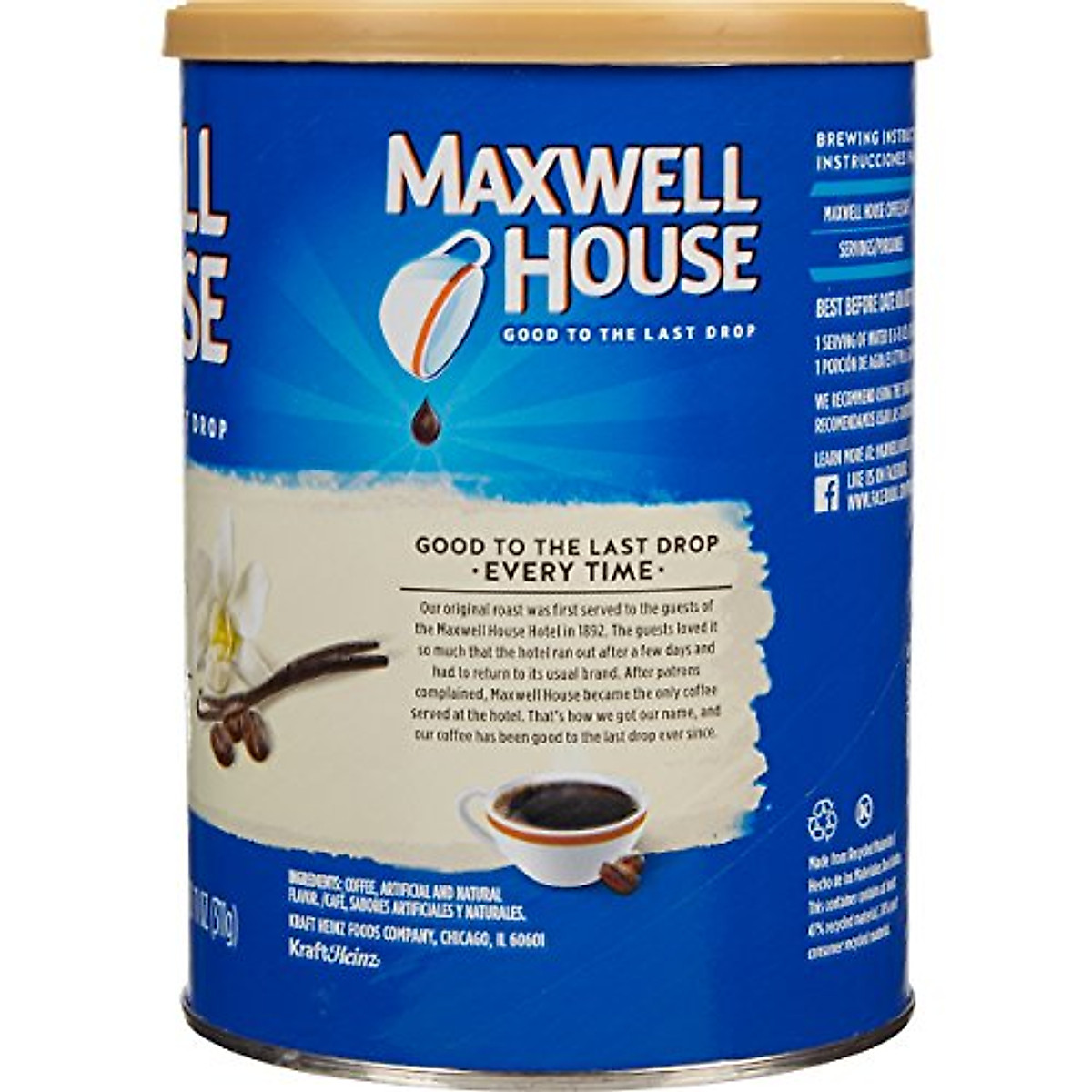 Maxwell House Vanilla Medium Roast Ground Coffee (11 oz Canister)