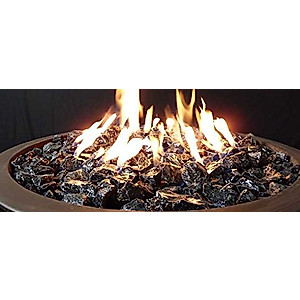 Hiland RGLASS-BLK Pit Fire Glass i n Black, Extreme Tempature Rating, Good for Propane or Natural Gas, 10 Pounds, 10 lb