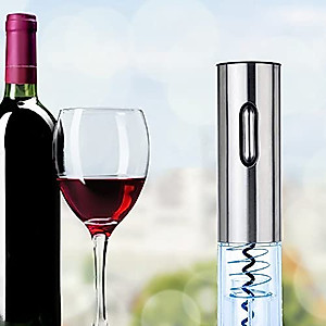 GOSCIEN Electric Wine Opener, Automatic Electric Wine Bottle Corkscrew Opener, Rechargeable Stainless Steel Cordless Electric Wine Bottle Opener Gift Set with Foil Cutter, USB Charging Cable