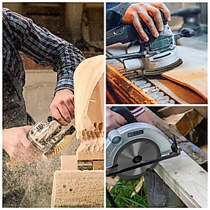 LAMPTOP 16 Pcs Wood Carving Grinder Tools Set, Including 5 Pcs Angle Grinder Wood Carving Disc, 5 Pcs Sanding Wheels, Speedcutter for Woodworking, and 5 Pcs Stainless Steel Disc Fitting Ring