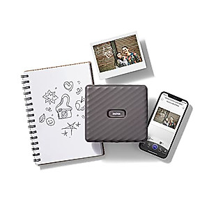 Fujifilm Instax Link Wide Printer Mocha Grey + Wide Twin Pack Instant Film + Cloth