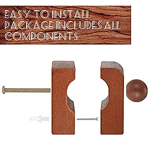 12 Pcs Quilt Wall Hangers Wooden Tapestry Hangers Wall Clips for Hanging Blanket Hanger Clamps Wall Quilt Holder with Screws and Expansion Tubes, Dark Brown