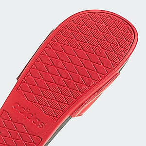 adidas Unisex Adilette Comfort Slide Sandal, Vivid Red/Black/White, 11 US Women