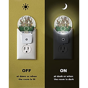 Night Light Plug into Wall, LED Nightlights Easter Green Truck Pull Rabbits Eucalyptus Leaves Wreath Small Nightlight Auto Dusk-to-Dawn Sensor Lamp LED Night Lights for Kid's Bedroom, Bathroom