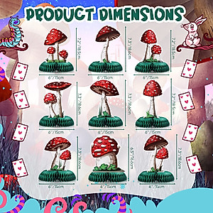 Hanaive 9 Pieces Mushroom Party Decorations Mushroom Honeycomb Centerpieces Table Topper Mushroom Party Supplies Wonderland Party Decor for Baby Shower Birthday Christmas Home Decor