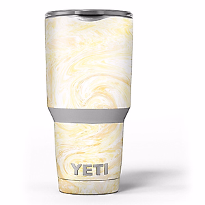 Design Skinz Yellow Slate Marble Surface V21 - Skin Decal Vinyl Wrap Kit Compatible with The Yeti Rambler Cooler Tumbler Cups