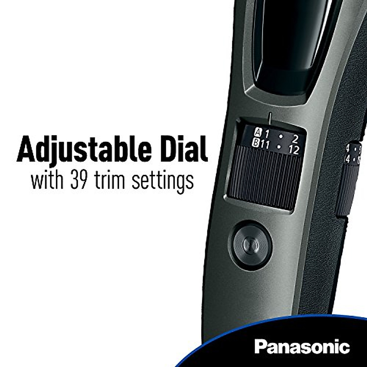 Panasonic Hair and Beard Trimmer, Men's, with 39 Adjustable Trim Settings and Two Comb Attachments for Beard and Hair, Corded or Cordless Operation, ER-GB60-K, Black