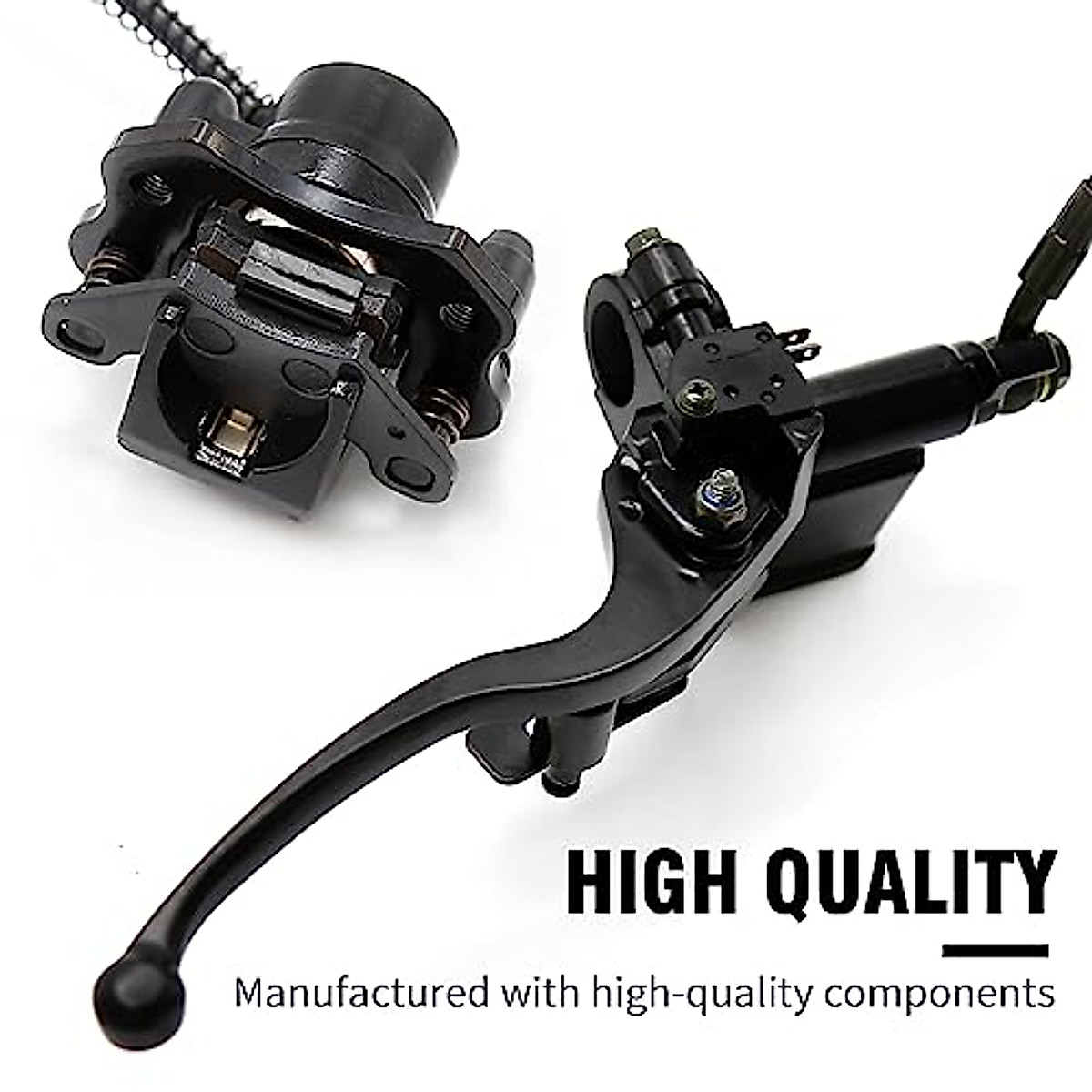 Left Hydraulic Brake Master Caliper Rear Hand Hydraulic Disc Brake Assembly Replacement for 50cc 90cc 110ccc 125cc Chinese Taotao Roketa Sunl Go-Kart Dune Buggy Quad ATV Dirt Mini Bike