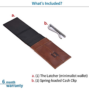 Dockem The Latcher Minimalist Wallet & Card Case Companion (Genuine Leather)