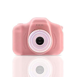 Acuvar 1080P Kids Selfie HD Compact Digital Photo and Video Rechargeable Camera Kit with 32GB TF Card & 2" LCD Screen Micro USB Charger, Lanyard. 6PC Card Holder and All in One USB Card Reader (Pink)