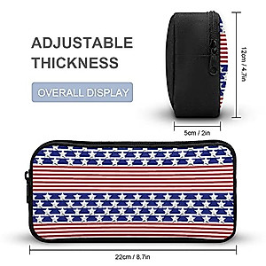 American Flag Design Pencil Case Pencil Pouch Coin Pouch Cosmetic Bag Office Stationery Organizer