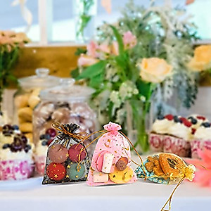 CCINEE 100Pcs Clear Organza Bags, 3.5x4.7 Drawstrings Star and Moon Gift Small Jewelry Gift Bags for Wedding Party,Fill Christmas Goody Bags and Small Items Storage Bag(Mixed Color)