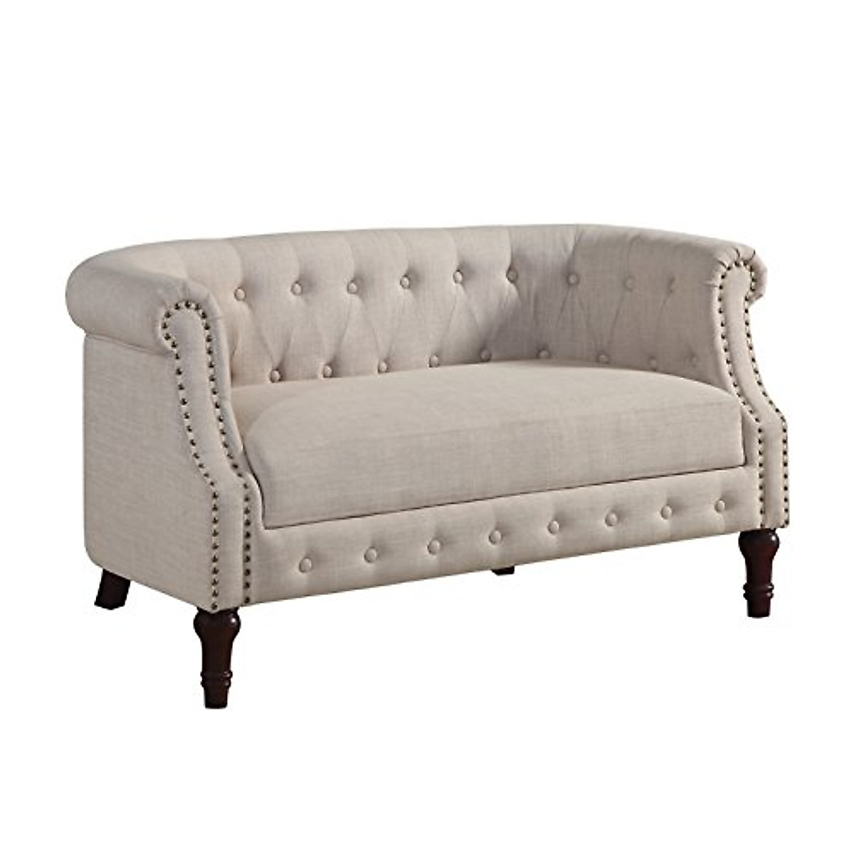 Rosevera C23 Edmeston Chesterfield Loveseat, Beige