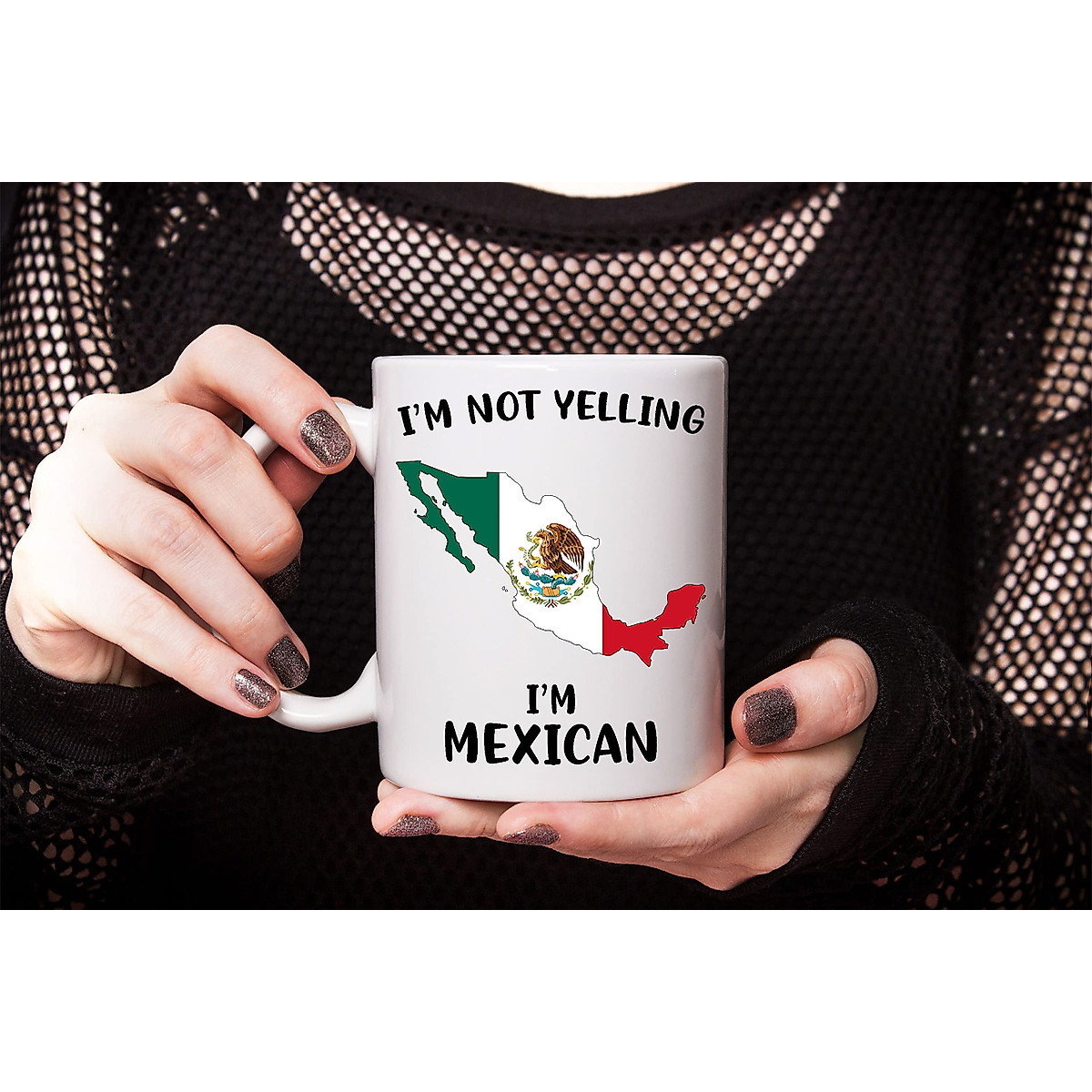 Funny Mexico Pride Coffee Mugs, I'm Not Yelling I'm Mexican Mug, Gift Idea for Mexican Men and Women Featuring the Country Map and Flag, Proud Patriot Souvenirs and Gifts