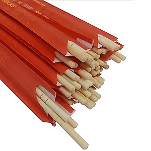 OCS Parts 9-Inch Bamboo Chopsticks | 100 Pairs | Individually Wrapped Natural Bamboo Chopsticks for Home and Commercial Use