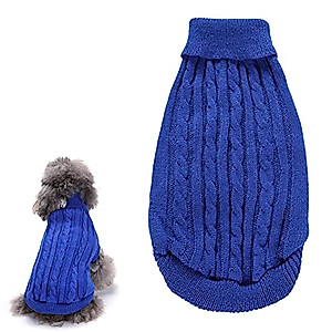 JXINLODGEG Dog Sweaters Pet Clothes Soft Stripe Thickening Knitwear Sleeveless Warm Puppy Outfits Small Dogs Knitted Shirt Cold Weather Winter Sweater