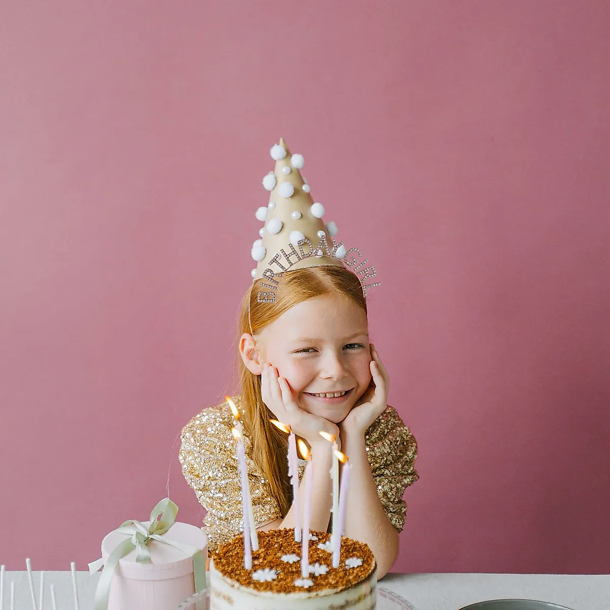 Noorse Birthday Celebration Set for Women - Rose Gold Birthday Tiara, Sash, and Button Pin - for Birthday Girls and Princess Fans - Ideal for Parties and Photoshoots