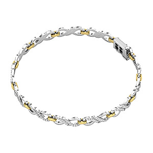 Dazzlingrock Collection 0.52 Carat (ctw) Round White Diamond Ladies Infinity Tennis Link Bracelet 1/2 CT | 10K White and Yellow Gold