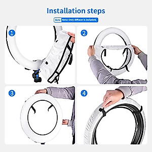 Neewer 18 inches Collapsible Photography Video Light Softbox Diffuser for 75W(600W Equivalent) Ring Fluorescent Light Flash Light