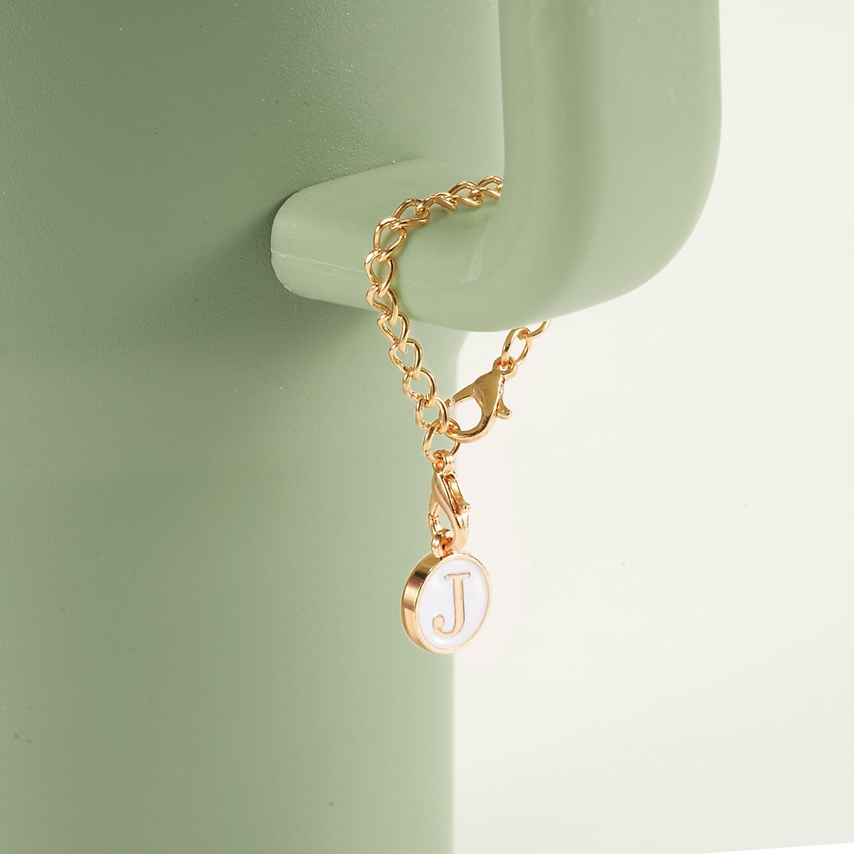 MOTAIN Letter Charm Accessories For Stanley Cup,Stainless Steel Name Id Letter Handle Charm,Upgraded Water Cup Handle Identification Letter Charm(J)