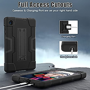 TCL Tab 8 LE Case for Kids 9137W,YLDZSH for TCL Tab 8 WiFi Tablet Case 9132X Soft Silicone Hard Back Hybrid Case for TCL Tab 8 Tablet (Black)
