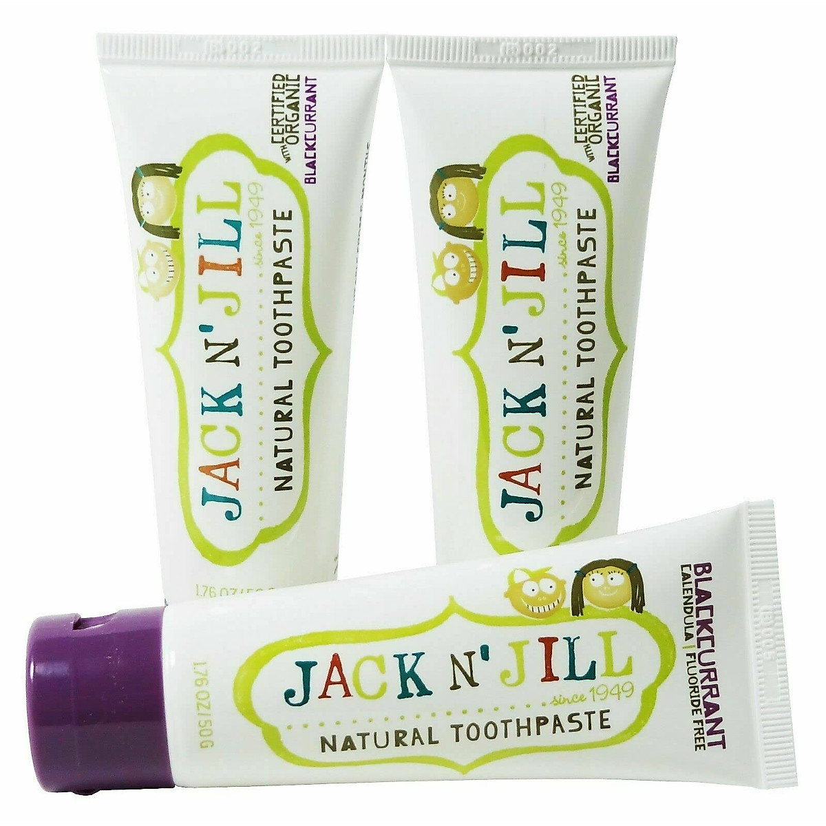 Jack N' Jill Natural Toothpaste Organic 50g, Set of 3 - Blackcurrant Color: Blackcurrant NewBorn, Kid, Child, Childern, Infant, Baby