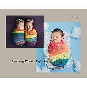 Zeroest Newborn Photo Shoot Props Baby Photography Blanket Infant Photos Outfits Flexible Rainbow Wrap (Multicolor)