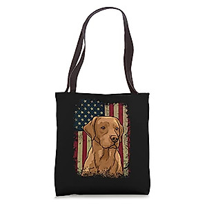 Foxred Labrador US Flag Dog Lover Fox Red lab Tote Bag