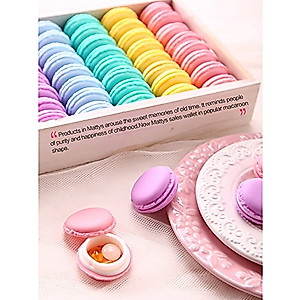 Coolrunner Macaron Case, Mini Macaron Box, Macaron Jewelry Box, Macaron Cute Pill Box, Colorful Macaron Jewelry Storage Box, Shape Storage Box Candy Cute Pill Organizer Case Container(6 PCS)