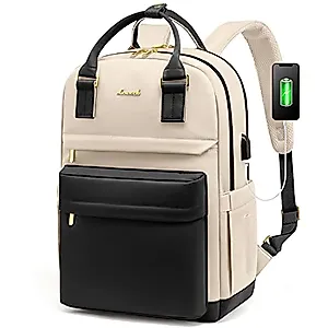 LOVEVOOK Laptop Backpack for Women Men 15.6 Inch Laptop Bag with USB Port Fashion Waterproof Backpacks Teacher Nurse Stylish Travel Bags Vintage Daypacks for College Work