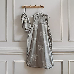 Merino Kids Baby Sleep Bag Standard Weight For Babies 0-2 Years, Sheep Print - Light Grey