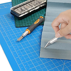 MulWark 136-Piece Precision Hobby Knife Set - Exacto Knife Set for Modeling - Craft Knife Magnetic Customized Handle with Chiseling Blade, Stencil Edge Blade, Fine Point Blade Included 120#11 blades