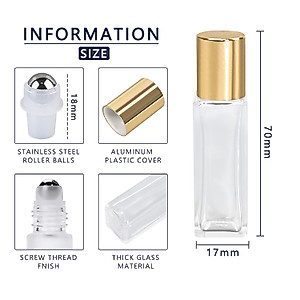 wifreo 20 PCS Essential Oil Roller Bottles, Clear Thick Glass Roller Bottles 5 ml, Roller Balls for Essential Oils, Roll on Bottles (4 Funnels, 5 Dropper, 1 Opener)