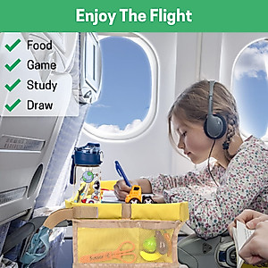 SWISSELITE Foldable Travel Tray Cover, Kids Travel Tray, Airplane Play Table Travel Placemat Tray- Used on Train Airplane Tray for Toddlers Children Unisex