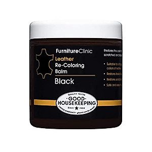 Furniture Clinic The Original Leather Re-Coloring Balm 16 Color Options - Leather Repair Kit for Furniture - Restore Couches, Car Seats, Clothing - Non-Toxic Leather Repair Cream (Black)