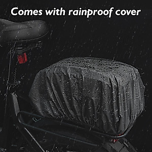 Zacro Bike Bag Rear Rack, 13L Waterproof Bicycle Trunk Reflective Saddle Bag, 3 in 1 Shoulder/Handheld/Electric Ebike Pack Cargo Bag, Cycling Back Seat Luggage Pannier Pouch with Strap&Rain Cover