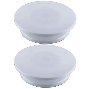 KEILEOHO 2 Pack 11 Inch Premium Cake Turntables, Smoothly Turns for Cake Decorating, Lightweight & Durable Stand for Decoration, Sculpting, Model Building, Painting