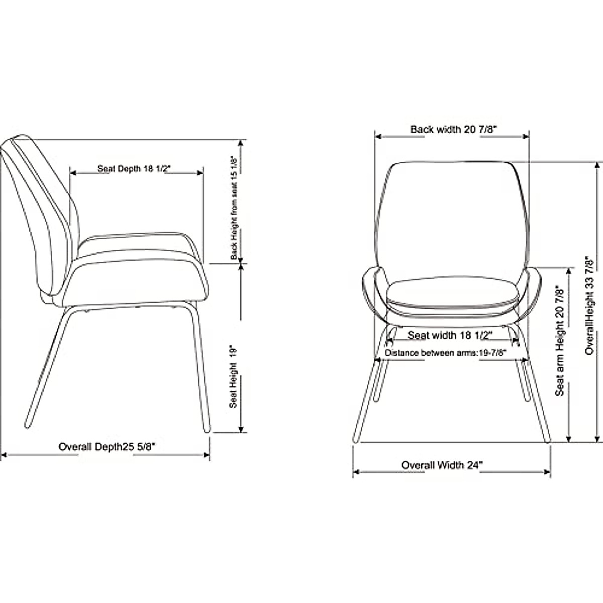 Lorell U Shaped Guest Chair, Black
