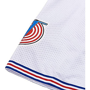 CNALLAR Men's Basketball Shorts Space Movie Basketball Shorts White/Black (White, Large)