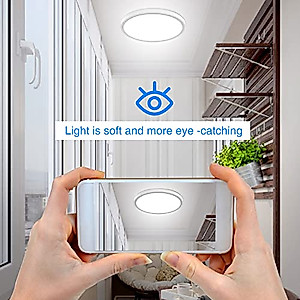 5Pack 9Inch Flush Mount Ceiling Light White,18 Watt 5000K LED Ceiling Light Fixture, Ultra Slim Close to Ceiling Light Fixture, Round Flat Low Profile Ceiling Lamp For Kitchen Bedroom Basement Hallway