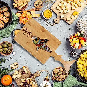 Shark Cootie Charcuterie Board, Because No One Can Say Charcuterie, (16x7.5 in) Cheese Board, Resin Cutting Board with Laser Engraved Pattern, Serving Tray, Funny Housewarming Gift