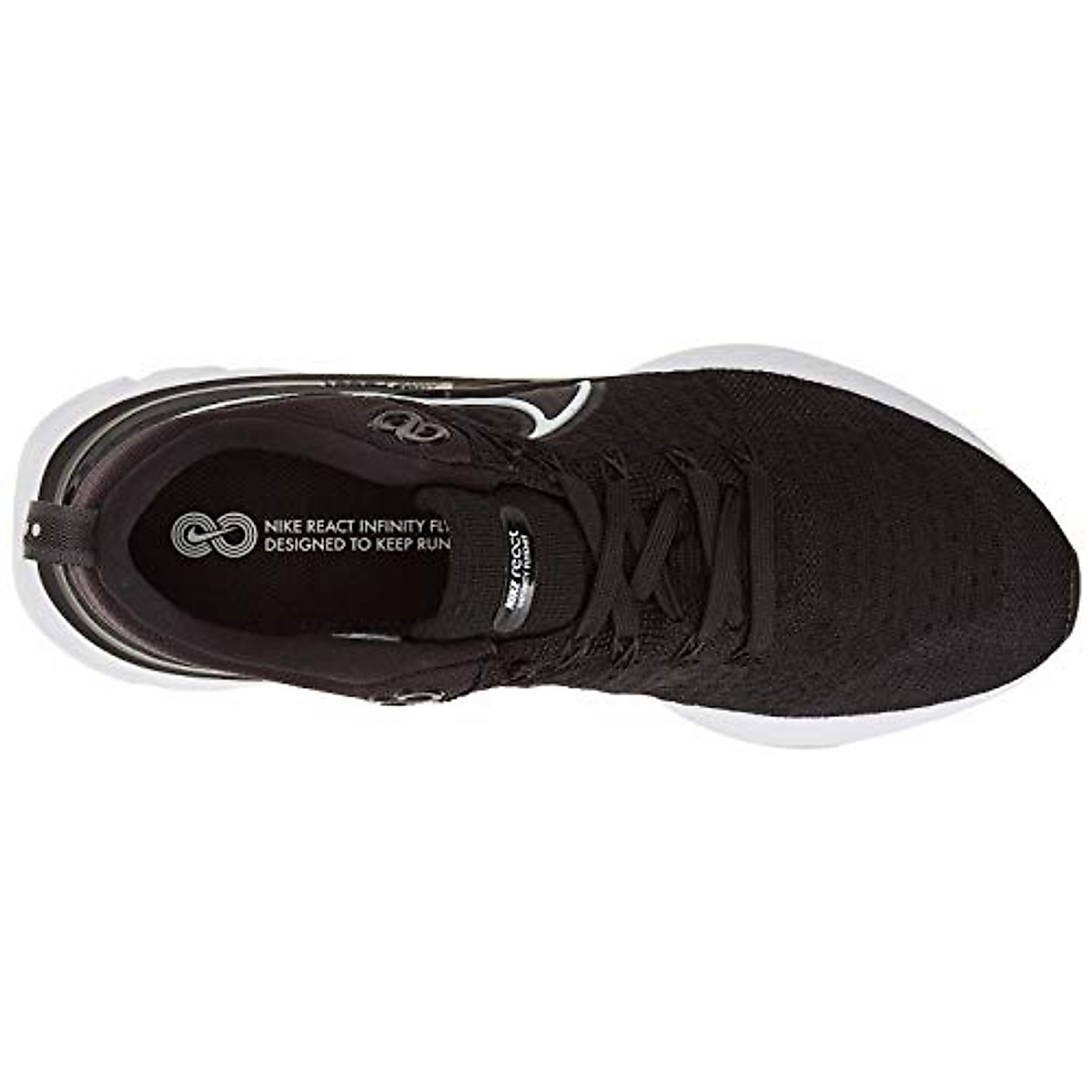 Nike Men's React Infinity Run Flyknit 2 Shoe, Black White Iron Grey, 7.5