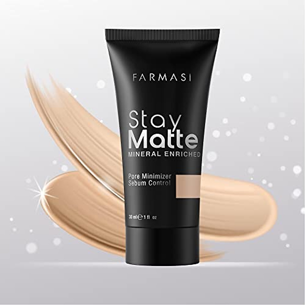 FARMASI Stay Matte Foundation, Matte Finish Foundation for a Naturally Flawless Look, Poreless, Oil Free & Full Coverage Face Makeup, 1 fl. oz / 30 ml (Natural)