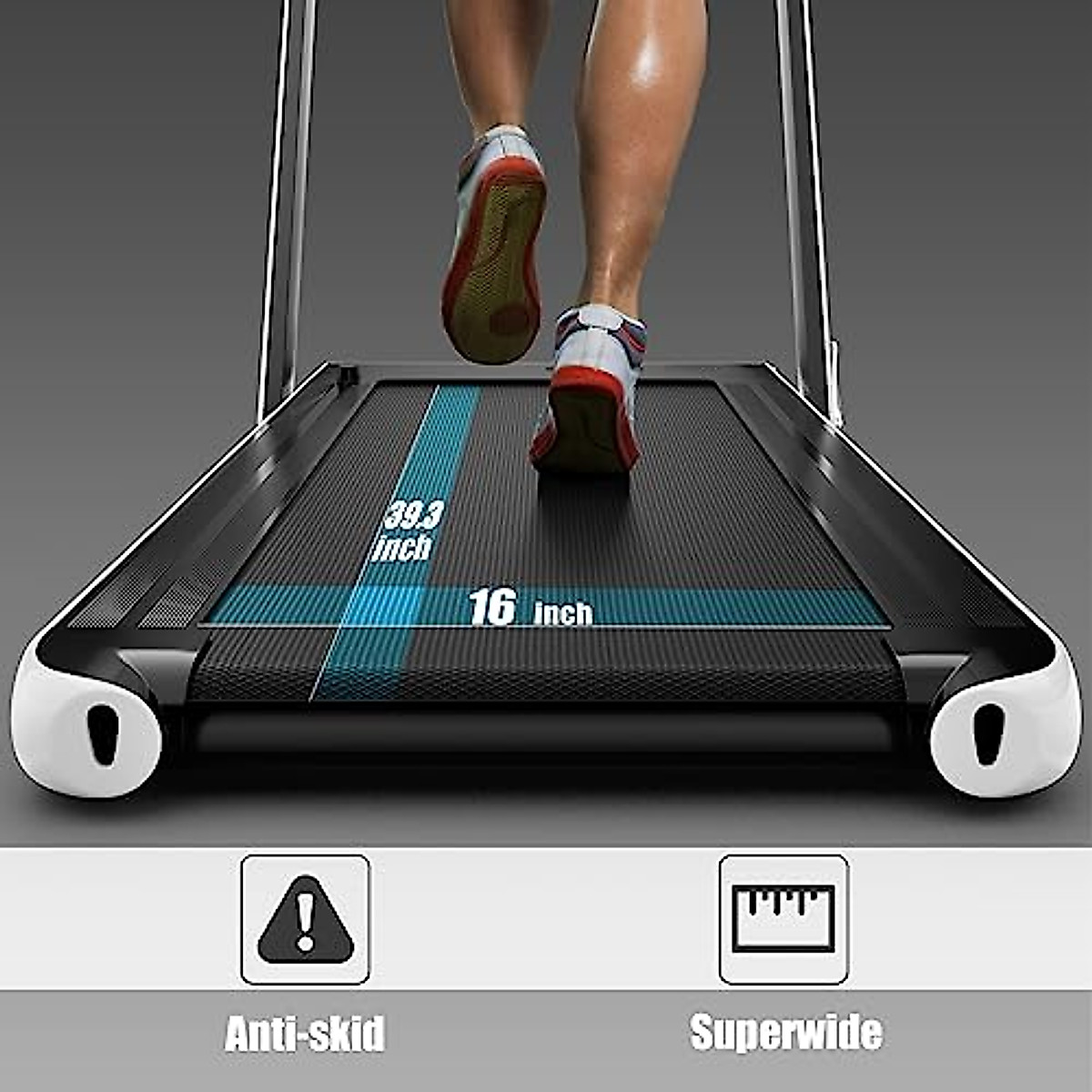 Goplus 2 in 1 Folding Treadmill, 2.25HP Superfit Under Desk Electric Treadmill, Installation-Free with Blue Tooth Speaker, Remote Control, APP Control and LED Display, Walking Jogging for Home Office